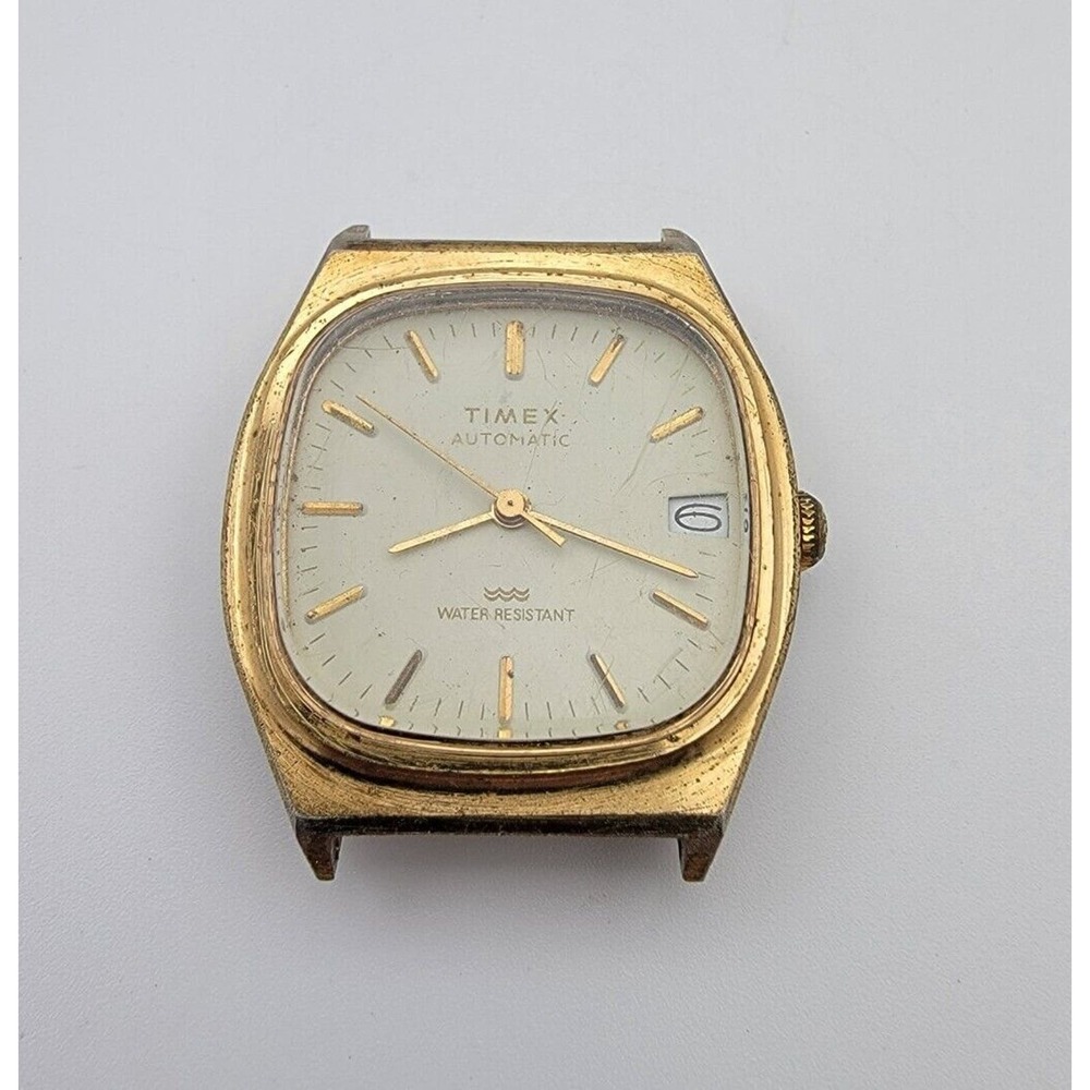 Vintage Timex Automatic Gold Tone Stainless Steel Cal… - Gem